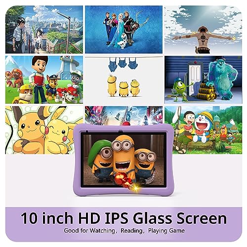 Kids Tablet, 10 inch Tablet for Kids, Android 13, Google Kids Space, Parental Control, 2GB RAM 32GB Storage, HD IPS Glass Screen, 6000mAh Battery, EVA Shockproof Case, PlimPad Kids10 (Purple)