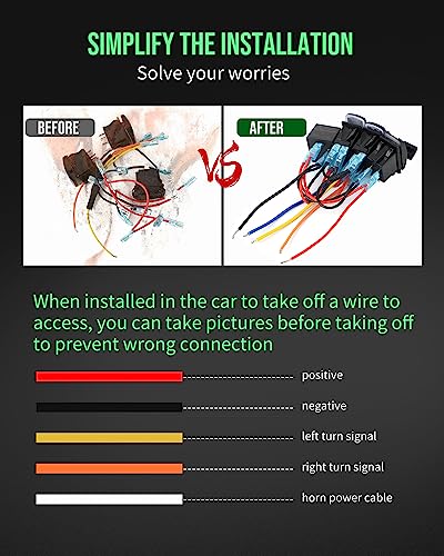 Foruly Universal UTV ATV Turn Signal Kit with Connected Signal/Turn Signal Switch, Sxs Turn Signal Horn Kit with 3.0 Fast Charging Usb for Polaris Dirt Bike Rzr Can-Am Kawasaki