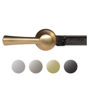 korky 6094bp strongarm tank lever, universal to fit front angled side left and right mount toilets, brushed gold