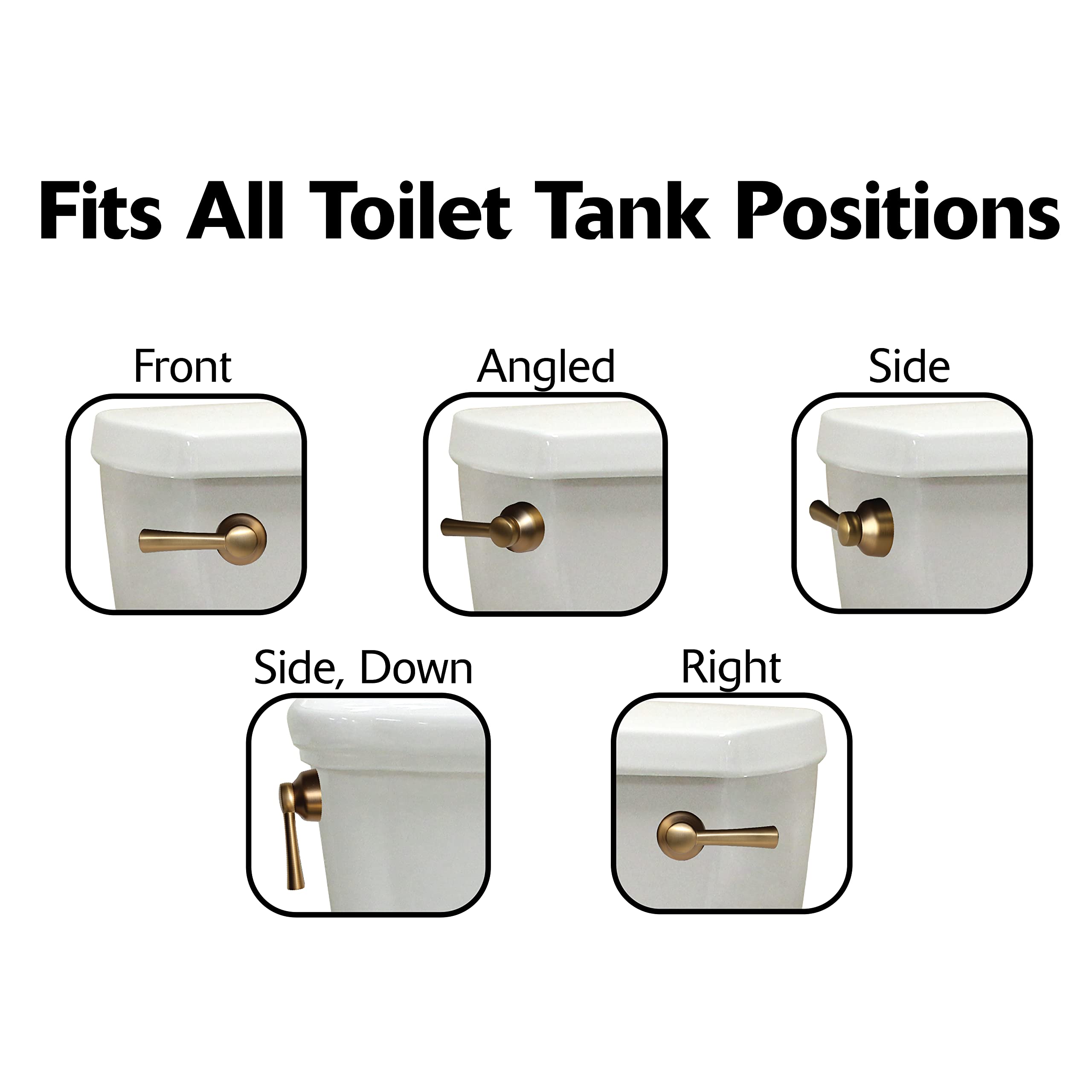 Korky 6094BP STRONGARM Tank Lever, Universal to Fit Front Angled Side Left and Right Mount Toilets, Brushed Gold