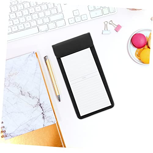 KICHOUSE Bill Folder Pocket Folders Nurse Notepad Server Notepad Letter Size Clipboards Writing Board Mini Memo Clipboard Exam Paper Clips Writing Support Plate Paper Base Pu Leather Black