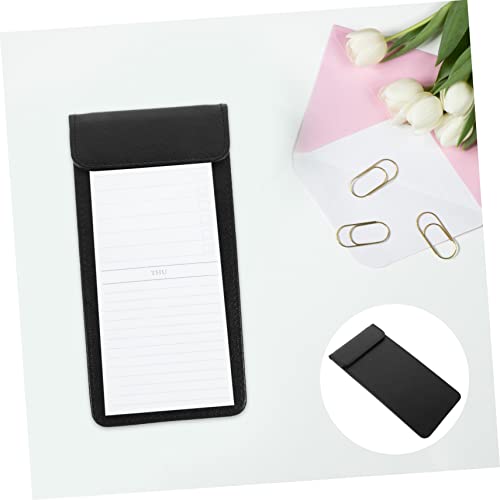 KICHOUSE Bill Folder Pocket Folders Nurse Notepad Server Notepad Letter Size Clipboards Writing Board Mini Memo Clipboard Exam Paper Clips Writing Support Plate Paper Base Pu Leather Black