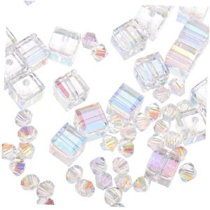 Didiseaon 180 Pcs Jewelry Beads Beaded Jewelry Bulk Glass Beads Bracelet Accessories Cube Glass Charms Jewelry Finding Bead Gemstone Beads Ab Beads Loose Beads Bracelet Making Kit Delicate