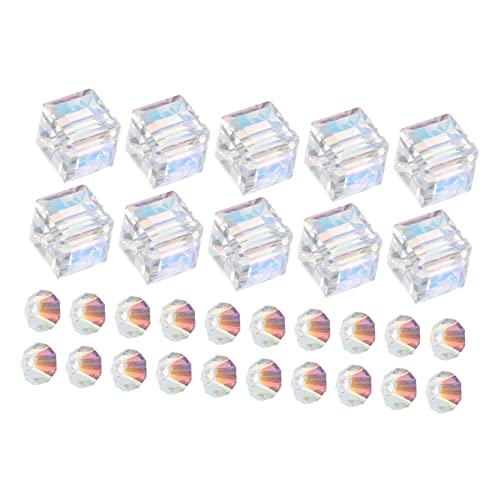 Didiseaon 180 Pcs Jewelry Beads Beaded Jewelry Bulk Glass Beads Bracelet Accessories Cube Glass Charms Jewelry Finding Bead Gemstone Beads Ab Beads Loose Beads Bracelet Making Kit Delicate