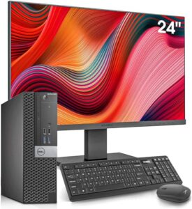 dell optiplex desktop computer with 24 inch monitor pc & bundle, i7-6700 3.4ghz,16gb ram new 512gb ssd,intel ac7260 built-in wifi bluetooth,hdmi,refurbished desktop,windows 10 pro (renewed), black