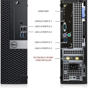 Dell OptiPlex Desktop Computer with 24 inch Monitor PC & Bundle, i7-6700 3.4GHz,16GB Ram New 512GB SSD,Intel AC7260 Built-in WiFi Bluetooth,HDMI,Refurbished Desktop,Windows 10 Pro (Renewed), Black