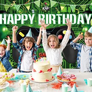 Video Game Theme Party Backdrop Video Game Happy Birthday Backdrop for Game Fans Boys Room Wall Decoration Game Party Photograph Background 7x5ft