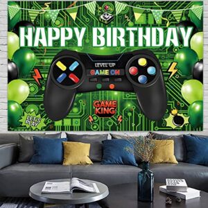 Video Game Theme Party Backdrop Video Game Happy Birthday Backdrop for Game Fans Boys Room Wall Decoration Game Party Photograph Background 7x5ft