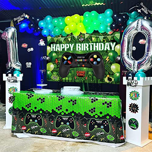 Video Game Theme Party Backdrop Video Game Happy Birthday Backdrop for Game Fans Boys Room Wall Decoration Game Party Photograph Background 7x5ft