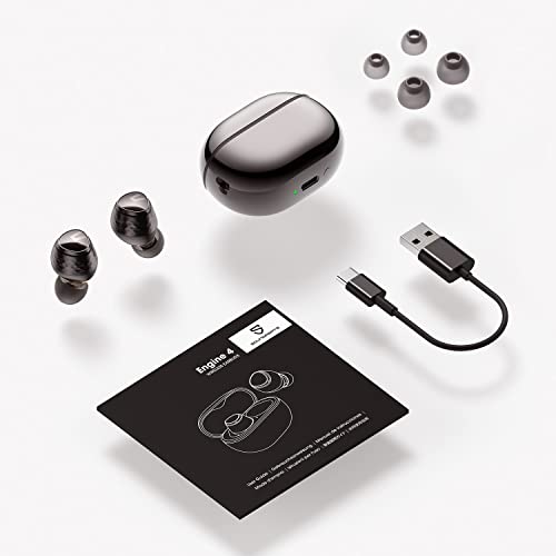 SoundPEATS Engine4 Wireless Earbuds, Hi-Res Bluetooth 5.3 Earbuds with LDAC, Coaxial Dual Dynamic Drivers for Stereo Sound, 70 ms Low Latency, Dual Device Connection, Total 43 Hrs, IPX4, App Control