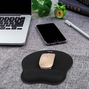 Ergonomic Mouse Pad with Wrist Support with Non-Slip PU Base, Pain Relief Memory Foam Mousepad for Office & Home, Black