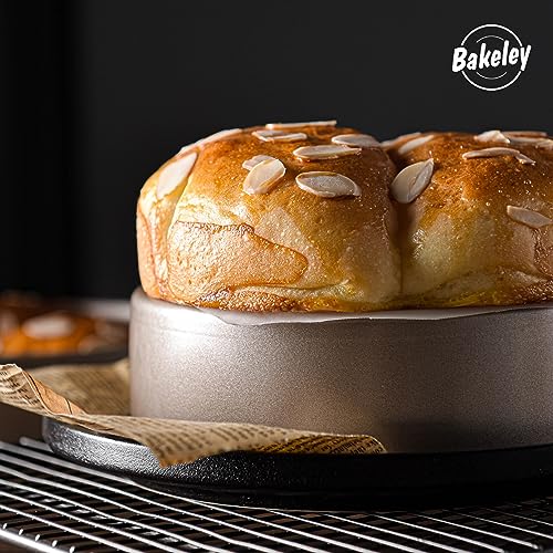 Bakeley Mini Round Cake Pan Set, 4Pcs 6-Inch Non-Stick Round Cake and Loaf Bakeware for Oven and Instant Pot Baking (Champagne Gold)