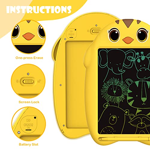 LCD Writing Tablet,Tablet for Kids,8.5 Inch Doodle Board, Reusable Writing Pad,Toddler Educational Toys Drawing Tablet,Drawing Board,Travel Toys(Yellow)