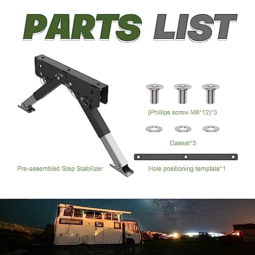 Marudina RV Step Stabilizer Kit for Travel Trailers and Motorhomes, RV Accessories for Outside, Height Ranges from 2.8" to 11.4", Stow Away Without Removing