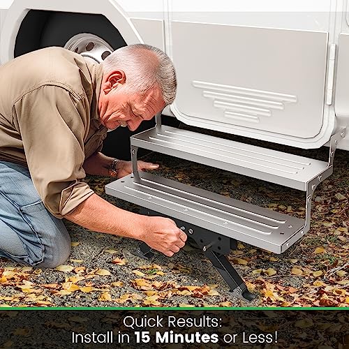 Marudina RV Step Stabilizer Kit for Travel Trailers and Motorhomes, RV Accessories for Outside, Height Ranges from 2.8" to 11.4", Stow Away Without Removing