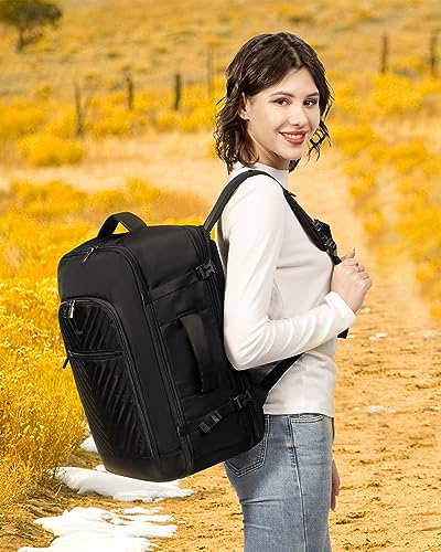 LOVEVOOK Travel Backpack,Carry On Backpack Flight Approved with Toiletry Bag,Expandable Large Laptop Backpack Women Waterproof Backpack Fit 17.3 Inch with USB Charging Port Shoes Compartment