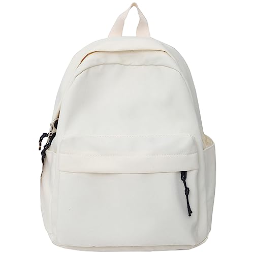 BESYIGA Nylon Mini Backpack White, 10L Womens Small Travel Bag with Zipper Pockets Lightweight Shoulder Purse