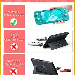 Xinocy for Nintendo Switch Lite 7 in 1 Storage Accessories Kit with Travel Carrying Case+Switch Lite Protective Cover+Game Case Holder+Strap+Sticker+2 Thumb Caps Cute Shell for Boys Kids Girls -Stit