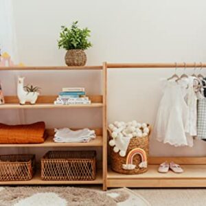 WOOD&ROOM Wardrobe Dress up Rack Child Garment Rack Kids Clothing Rack with Storage Shelf Montessori Children wardrobe