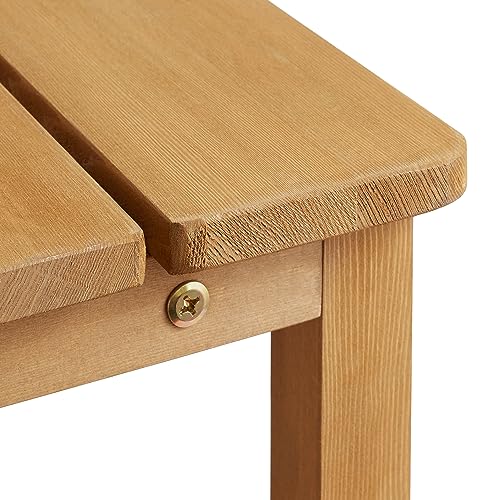 Casafield Adirondack Side Table, Cedar Wood Outdoor End Table with Shelf for Patio, Deck, Lawn and Garden - Natural