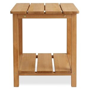 Casafield Adirondack Side Table, Cedar Wood Outdoor End Table with Shelf for Patio, Deck, Lawn and Garden - Natural