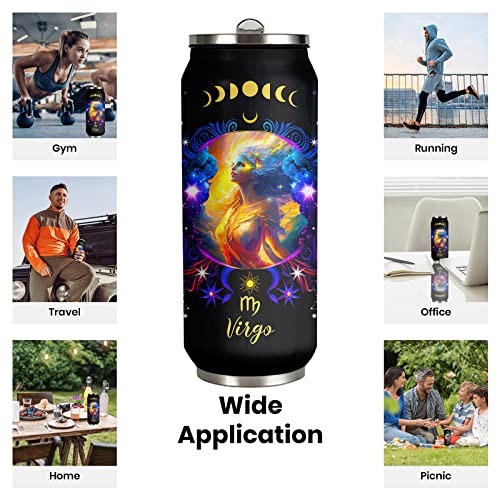 YOPIGOT Virgo Constellation Tumbler Zodiac Stainless Steel Tumbler Men Women Astrology Fans Birthday Gifts Zodiac Tumbler With Straw Lid Coffee Mugs Car Cup - 17 Oz