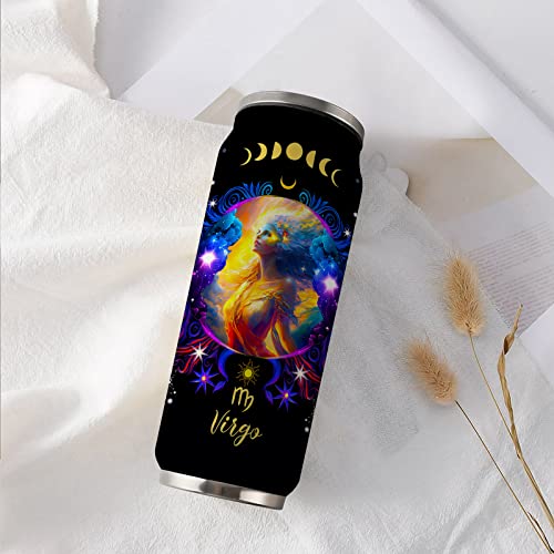 YOPIGOT Virgo Constellation Tumbler Zodiac Stainless Steel Tumbler Men Women Astrology Fans Birthday Gifts Zodiac Tumbler With Straw Lid Coffee Mugs Car Cup - 17 Oz