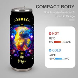 YOPIGOT Virgo Constellation Tumbler Zodiac Stainless Steel Tumbler Men Women Astrology Fans Birthday Gifts Zodiac Tumbler With Straw Lid Coffee Mugs Car Cup - 17 Oz