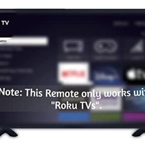 OEM Replacement Remote Control Compatible with All TCL Roku Smart TVs【Only Works with TCL Roku TV, Not for Roku Stick and Roku Box】 (Netflix/Disney Plus/Apple TV+ / HBO Max)