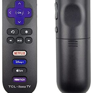 OEM Replacement Remote Control Compatible with All TCL Roku Smart TVs【Only Works with TCL Roku TV, Not for Roku Stick and Roku Box】 (Netflix/Disney Plus/Apple TV+ / HBO Max)