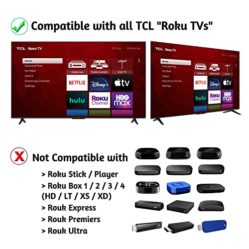 OEM Replacement Remote Control Compatible with All TCL Roku Smart TVs【Only Works with TCL Roku TV, Not for Roku Stick and Roku Box】 (Netflix/Disney Plus/Apple TV+ / HBO Max)