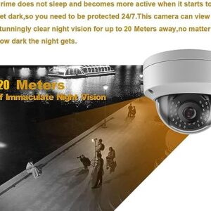 2MP Analog TVI AHD CCTV Vandal Dome Surveillance Security Camera, 2.8mm 100° Wide Viewing Angle, 1080P, 65ft Night Vision, Outdoor, Compatible with Swann/ANNKE/Hikvision DVR, Full Metal Housing