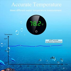 Aquarium Thermometer Digital, Fish Tank Thermometer, Reptile Terrarium Thermometer, Incubator Thermometer, Fish Tank Accessories with LED Display and USB Rechargeable Cordless, Range of 14-122℉