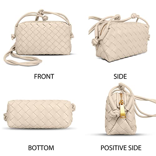 Small Crossbody Shoulder Bag for Women, Mini Camera Bag Card Holder Wallet Purse and Hand-Woven Handbags