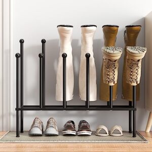 pickpiff free standing shoe racks - black metal boot rack, shoe organizer for dorm room, closet, entryway, bedroom, patio outdoor, hallway, black shoe rack organizer, shoe storage fit for 6 pairs