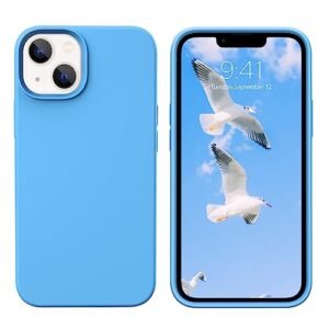 bentoben iphone 13 mini case, iphone 13 mini phone case, slim fit liquid silicone soft gel rubber anti-scratch shockproof phone cover with microfiber lining for iphone 13 mini 5.4", blue