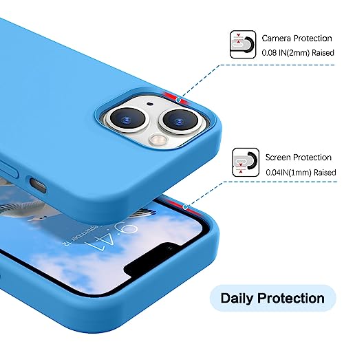 BENTOBEN iPhone 13 Mini Case, iPhone 13 Mini Phone Case, Slim Fit Liquid Silicone Soft Gel Rubber Anti-Scratch Shockproof Phone Cover with Microfiber Lining for iPhone 13 Mini 5.4", Blue