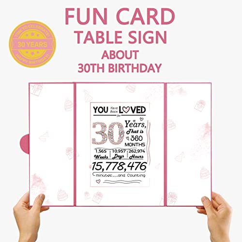 Vlipoeasn Happy 30th Birthday Guest Book Alternative Signature Congrats Certificate, Rose Gold 30th Birthday Decorations for Women, 30th Birthday Party Supplies, 30 Years Old Birthday Gifts for Her