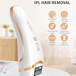 Laser Hair Removal for Women Permanent IPL Face Leg Arm Back Whole Body Hair Remover, 999,999 Flashes FDA Cleared Home Use Device