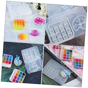 COHEALI 4 Pcs Palette Stencil Crystal Mold Crystal Resin Mold Crystal Tray Eyeshadow Pallets Lipstick Holder Epoxy Resin Molds DIY Accessories Paint Tray Box Mould Paint Tray Box Mold Clay