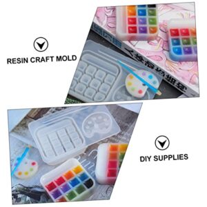 COHEALI 4 Pcs Palette Stencil Crystal Mold Crystal Resin Mold Crystal Tray Eyeshadow Pallets Lipstick Holder Epoxy Resin Molds DIY Accessories Paint Tray Box Mould Paint Tray Box Mold Clay