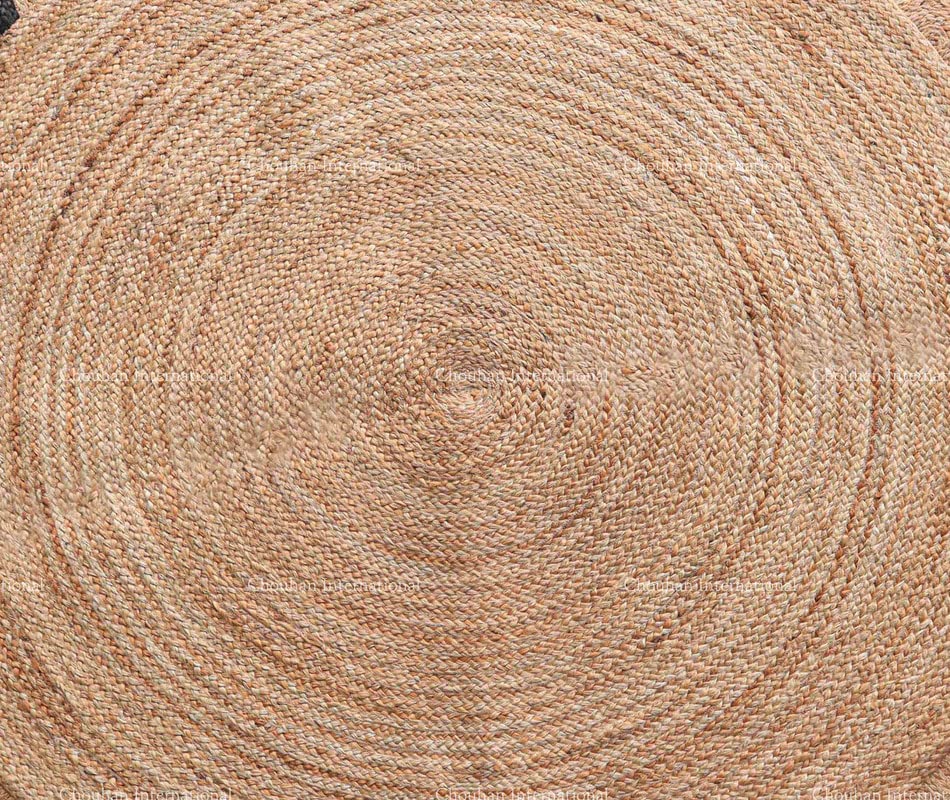 Chouhan International 4x4, 5x5, 6x6,feet Natural Jute Scallop Round Rug, Floor Scalloped Edge Rug Braided Boho Eco Large Circular Handmade Area Rugs