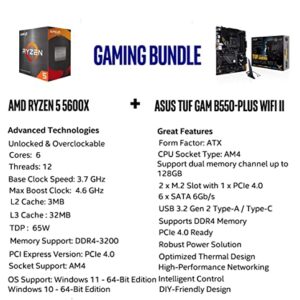 Micro Center AMD Ryzen 5 5600X 6-core Desktop Processor with Wraith Stealth Cooler Bundle with ASUS TUF Gaming B550-PLUS Motherboard and 2TB Gen4x4 M.2 SSD