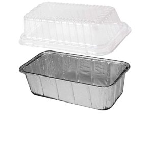 jhus 20 mini loaf pan lids 8" disposable baking bread foil tin container 2lb bread pans baking sheet baking supplies cake pan bread loaf baking pan kitchen set bread pan baking pans set baking s