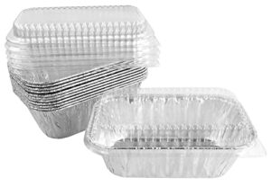 jhus 50pans 1 lb. foil mini-loaf/bread baking pan w/clear low dome lid bread pans baking sheet baking supplies cake pan bread loaf baking pan kitchen set bread pan baking pans set baking set loa