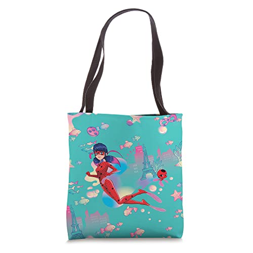 Miraculous Ladybug Aqua Pattern Tote Bag