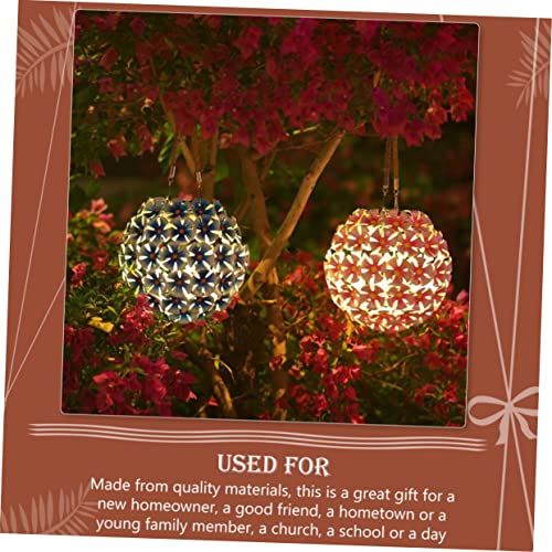 SOLUSTRE Solar Flower Ball Light Outdoors Solar Lights Out Door Decor Hydrangea Decor Hydrangea Hanging Light Solar Ball Light Solar Hanging Ball Solar Blue Hydrangea Lamp Garden Solar Lamp