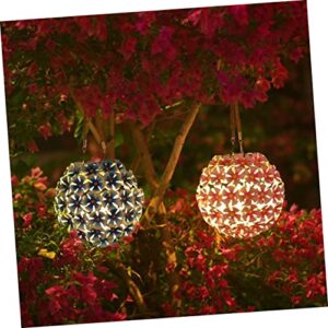 SOLUSTRE Solar Flower Ball Light Outdoors Solar Lights Out Door Decor Hydrangea Decor Hydrangea Hanging Light Solar Ball Light Solar Hanging Ball Solar Blue Hydrangea Lamp Garden Solar Lamp