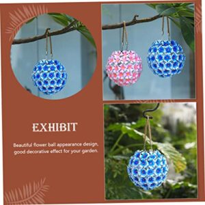 SOLUSTRE Solar Flower Ball Light Outdoors Solar Lights Out Door Decor Hydrangea Decor Hydrangea Hanging Light Solar Ball Light Solar Hanging Ball Solar Blue Hydrangea Lamp Garden Solar Lamp