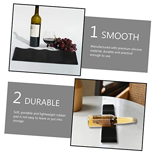 GARVALON 2pcs Wine Bottle Mat Beer Dispenser Sparkling Water Dispenser Wooden Storage Shelves Drink Organizer for Fridge Bottle Organizer for Cabinet Drink Dispenser Beer Can Silicone Tray